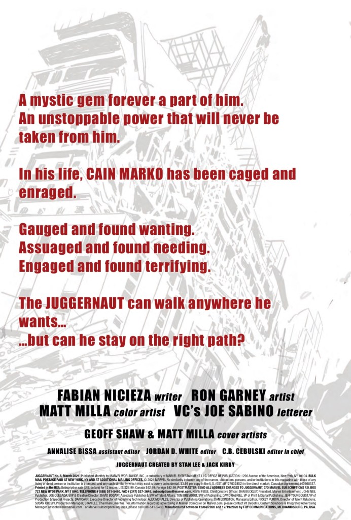 Juggernaut #5 Preview – Weird Science Marvel Comics